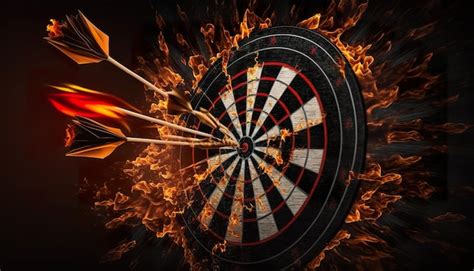 Premium Photo Burning Dart Board Target Creative Illustration Ai Generate