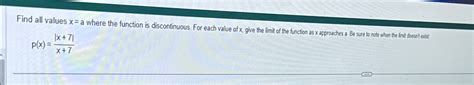 solved find all values x a where the function is