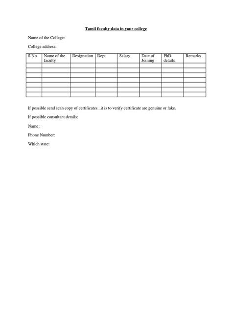 Tamil Faculty Data In Your College Pdf Law