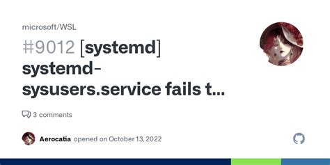 Systemd Systemd Rvice Fails To Start · Issue 9012 · Microsoftwsl · Github