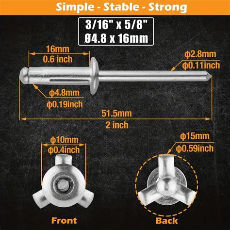 Pure Aluminum Blind Rivets Three Claws Rivets Tri Fold Temu South Africa