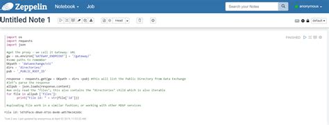 通过 Zeppelin 笔记本调用 API