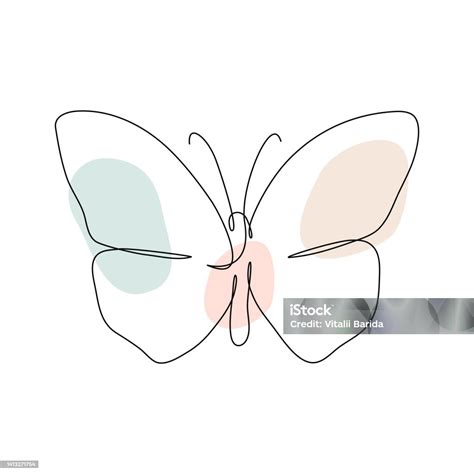 Butterfly Continuous One Line Drawing Stock Illustration Download
