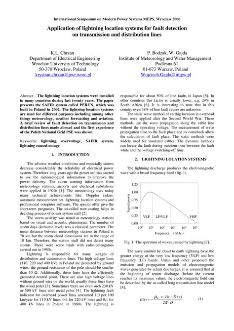 Pdf Application Of Lightning Location Systems For Fault Detection On Transmission And