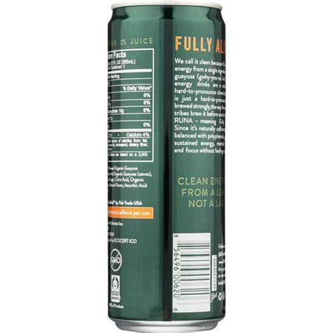 Runa Mango Clean Energy Drink 12 Fl Oz Case Of 5 Shelhealth