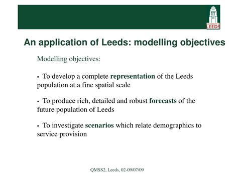 Ppt Dynamic Population Model And An Application For Leeds Powerpoint