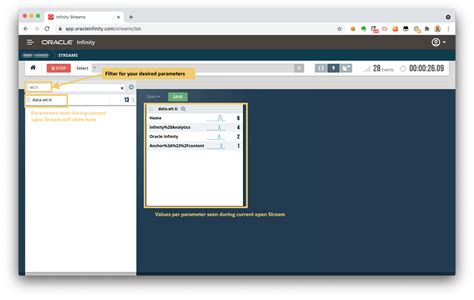 Check Available Data Within Oracle Infinity