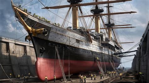 Premium Photo Big Ship In The Dry Dock During The Overhauled