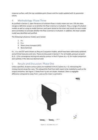 CFD Coursework An Investigation On A Static Mixer PDF