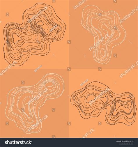 Set Abstract Tree Rings Topographic Map Stock Illustration 2216679255