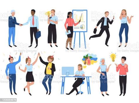 사무실에서 일하는 비즈니스 사람들 만화 캐릭터 벡터 일러스트 개념에 대한 스톡 벡터 아트 및 기타 이미지 개념 경영자 계약서 Istock