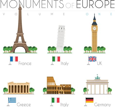 Monuments Of Europe In Cartoon Style Volume 1 Eiffel Tower France