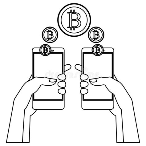 Bitcoin Black White Cartoon Stock Illustrations 251 Bitcoin Black