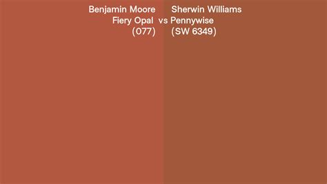 Benjamin Moore Fiery Opal 077 Vs Sherwin Williams Pennywise Sw 6349