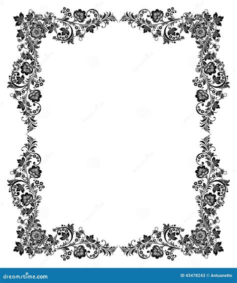 Marco Blanco Y Negro Del Vintage Ilustración Del Vector Ilustración