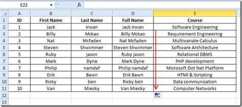 Excel 2010 Merge Cells Concatenation