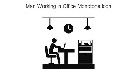 man working in office monotone icon in powerpoint pptx png and editable