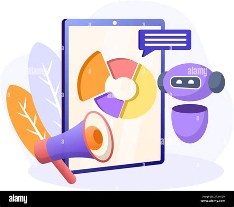 Marketing Automation Illustration Loudspeaker Robot Segment Message