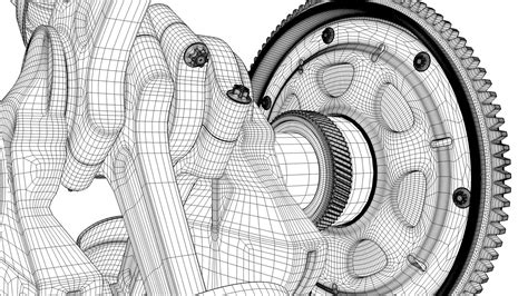 X12 Engine Working Animated 3d Model Animated Rigged Cgtrader
