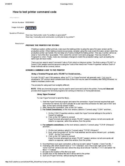 Kcs How To Test Printer Command Code Pdf Port Computer