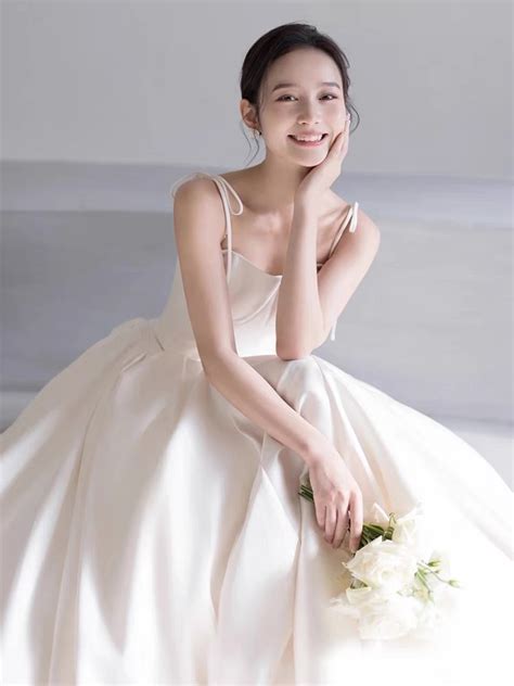 Spaghettis Strap Bridal Dress White Wedding Dress Tulle Bridal Dress