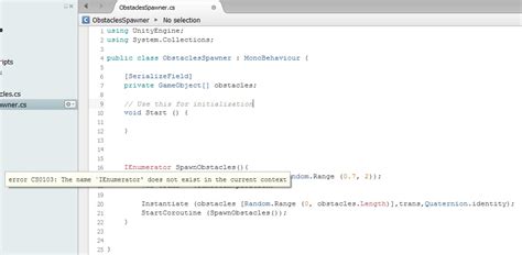 C Error Cs The Name Ienumerator Does Not Exist In The Current