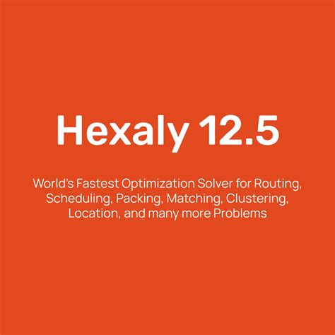 🚀 Hexaly 125 Releases New Features And Performance Improvements Learn