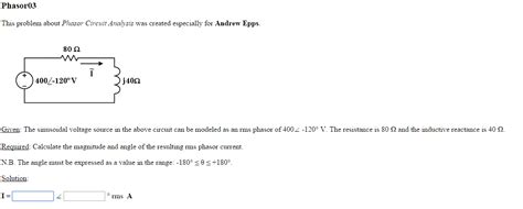 solved phasor03 this problem about phasor circuit analysis