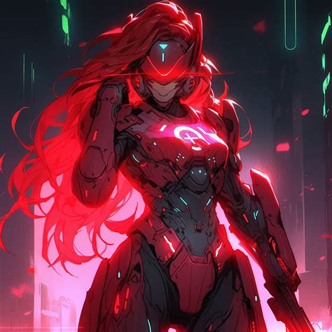 Crimson Haired Woman In Armor By Emperorarmando On Deviantart