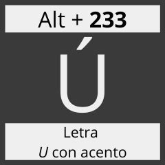 Código Ascii Ú 【 Letra U Mayúscula Con Acento Agudo】