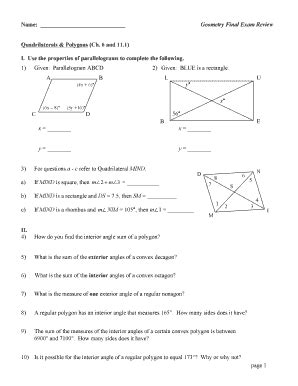 Fillable Online Geometry Final Exam Review Packet Fax Email Print PdfFiller