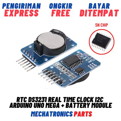 jual rtc ds3231sn ds3231m real time clock i2c arduino uno mega battery module shopee indonesia
