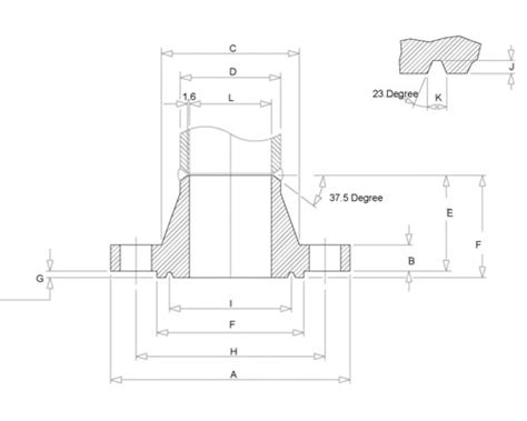 Dimensions Of Class 1500 Ring Type Joint Rtj Flanges 50 Off