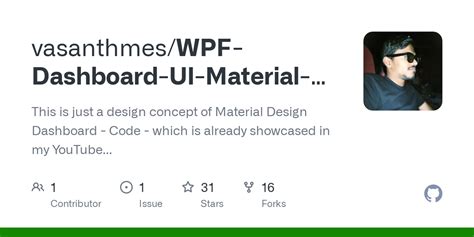 Github Vasanthmeswpf Dashboard Ui Material Design Concept This Is