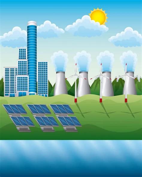 Electricity Power Generation Illustration — Stock Vector © Krisdog 6577730