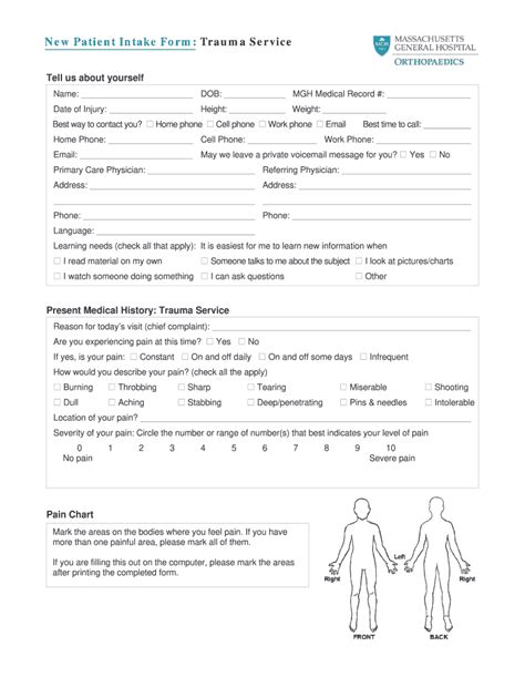 Free Printable Medical Intake Forms Printable Forms Free Online Riset