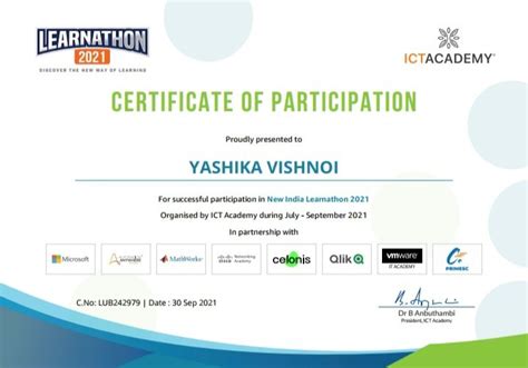 yashika vishnoi on linkedin learnathon certificate
