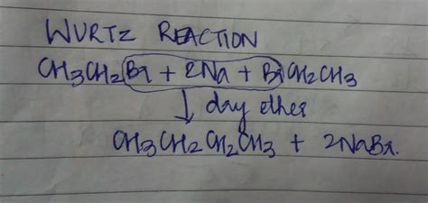 A Ch3­ch2­br 2na Br­ch2­ch3 ­­­­dry Ether