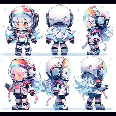Premium Photo Character Of Female Chibi Kawaii Astronaut Space Suit