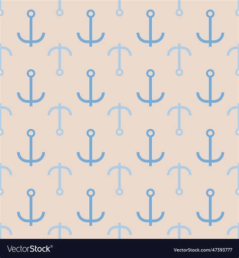 Seamless Pattern With Nautical Anchors Royalty Free Vector