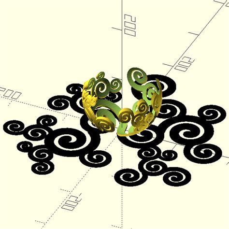 📜 Stereographic Foliage Scroll・free Stl File For ・cults