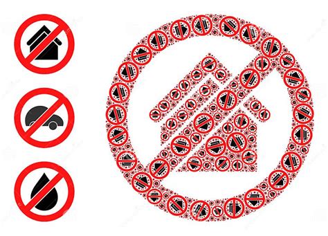 recursive stop house icon self composition stock vector illustration