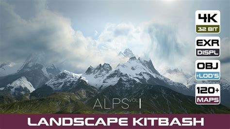 8组自然雪山地形3d模型 Artstation 8 Landscape Kitbash Pack Alpine Mountains