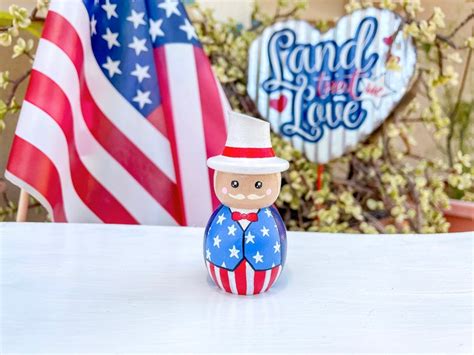 Fourth Of July Peg Dolls Firework Peg Doll Usa Peg Doll Etsy
