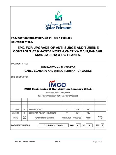 JSA Cable Glanding Wiring Termination Works 112