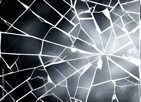 Broken Glass Mirror Created With Generative Ai Stock Illustration