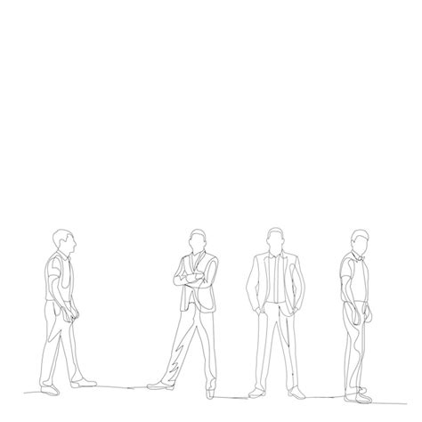 Premium Vector Drawing Continuous Line Male Businessman