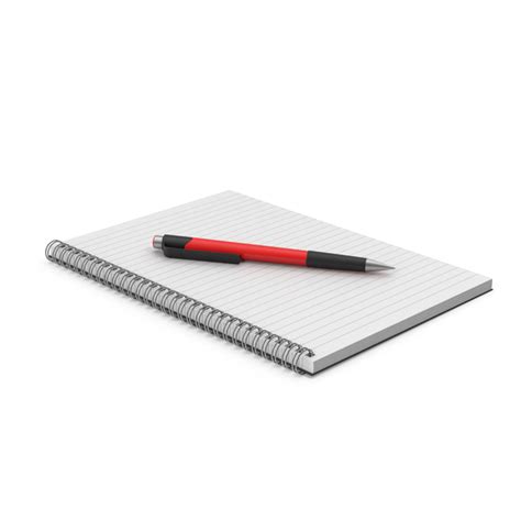 Spiral Notepad Pen Red 3d Object 2298257287 Shutterstock