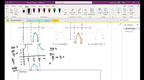 Am 4 4 Notes Graphing Csc And Sec Youtube