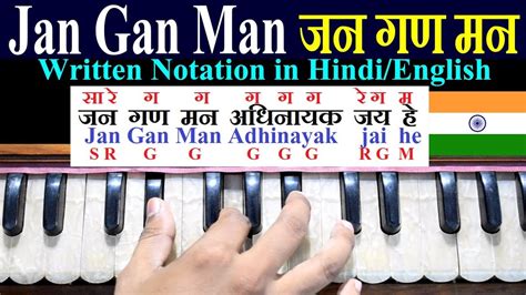 Jan Gan Man National Anthem Written Notation In Hindienglish